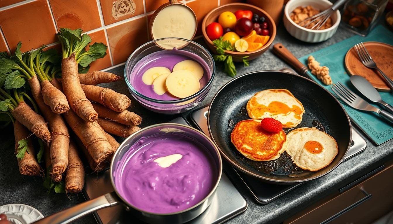 How to make the perfect taro flavored pancake recipe