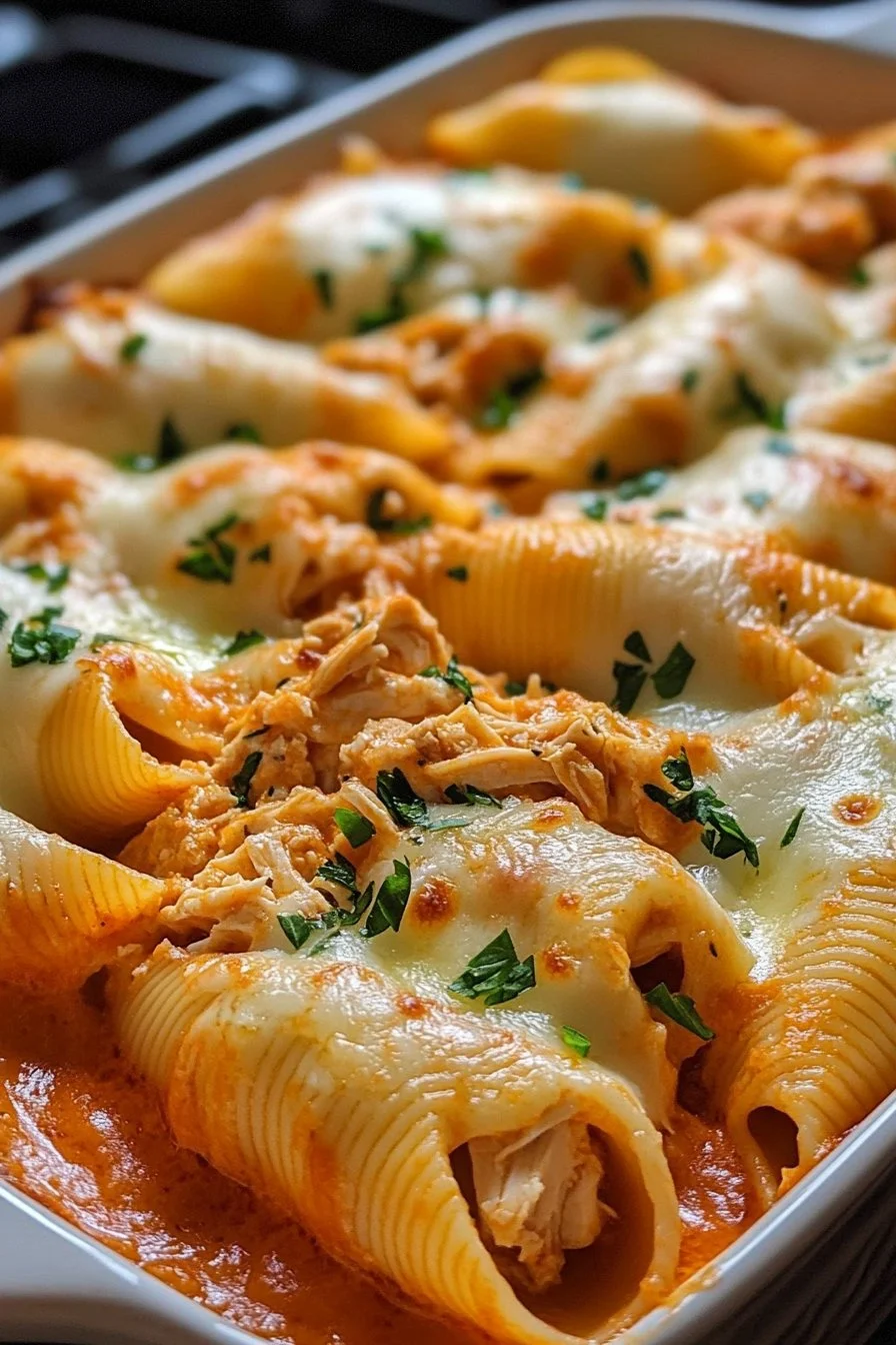 Irresistible Buffalo Chicken Stuffed Shells – Spicy & Cheesy